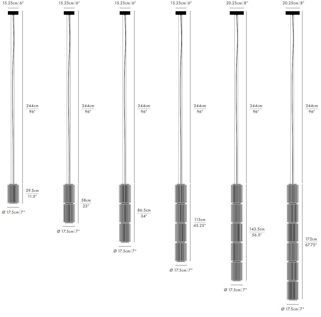 COLUMN 175 VERTICAL Pendant lamp By A-N-D | design Lukas Peet