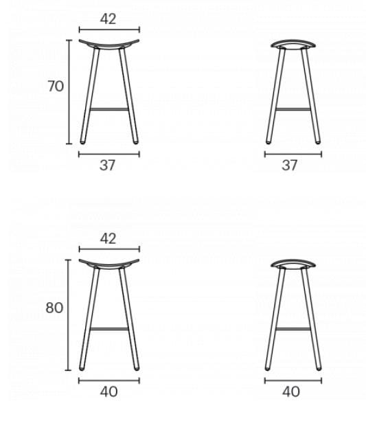 COMA WOOD High wooden stool with footrest By ENEA | design Josep Lluscà