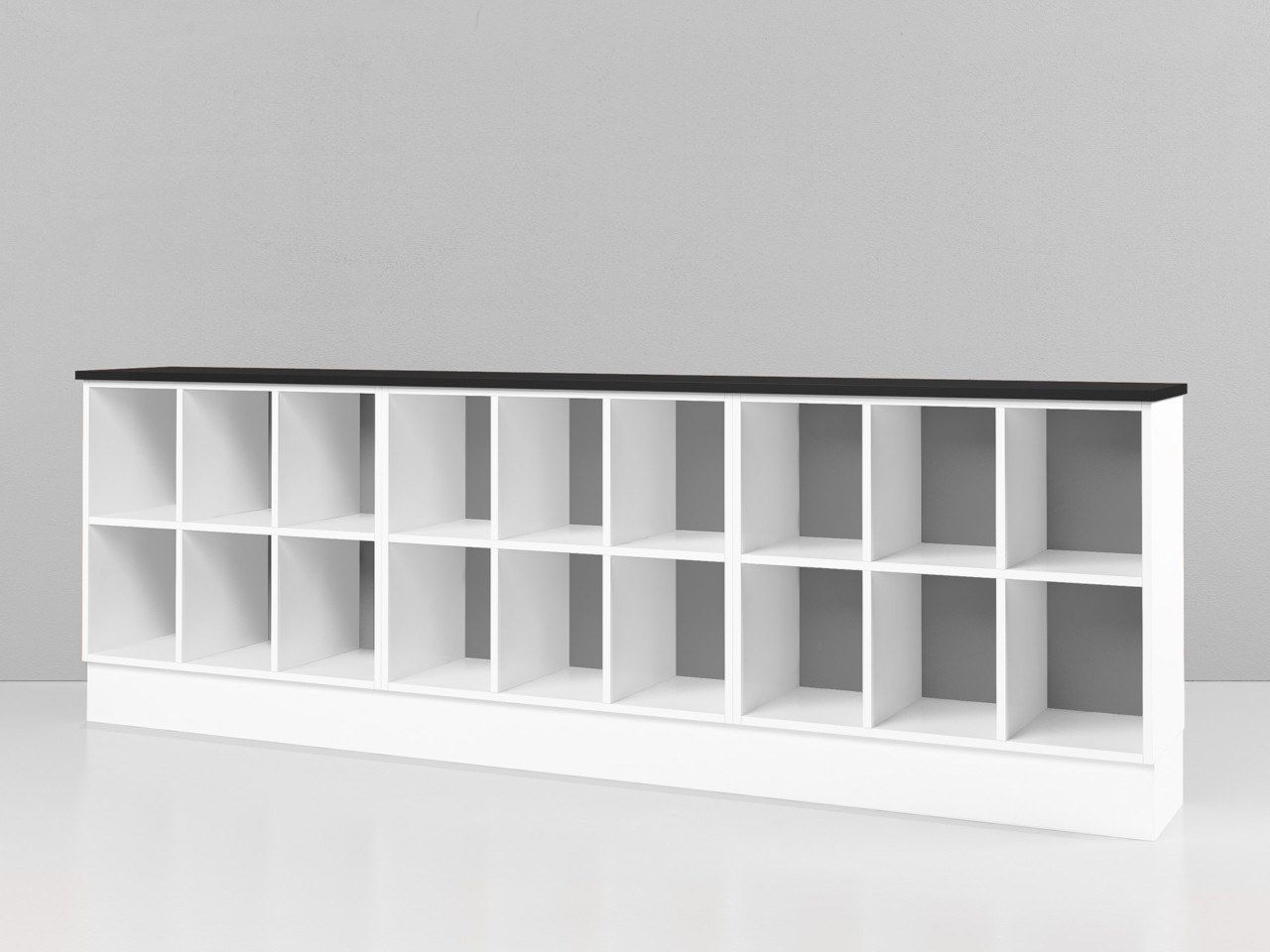 Open low laminate office shelving COMBILINE KOMBI SHELF By TreCe