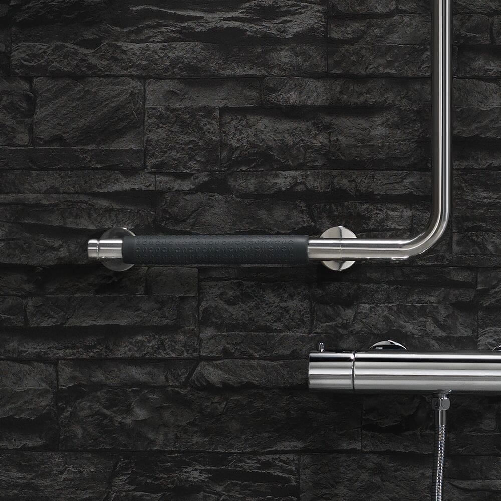 COMFORT & SAFETY L-shaped metal shower grab bar By Geesa