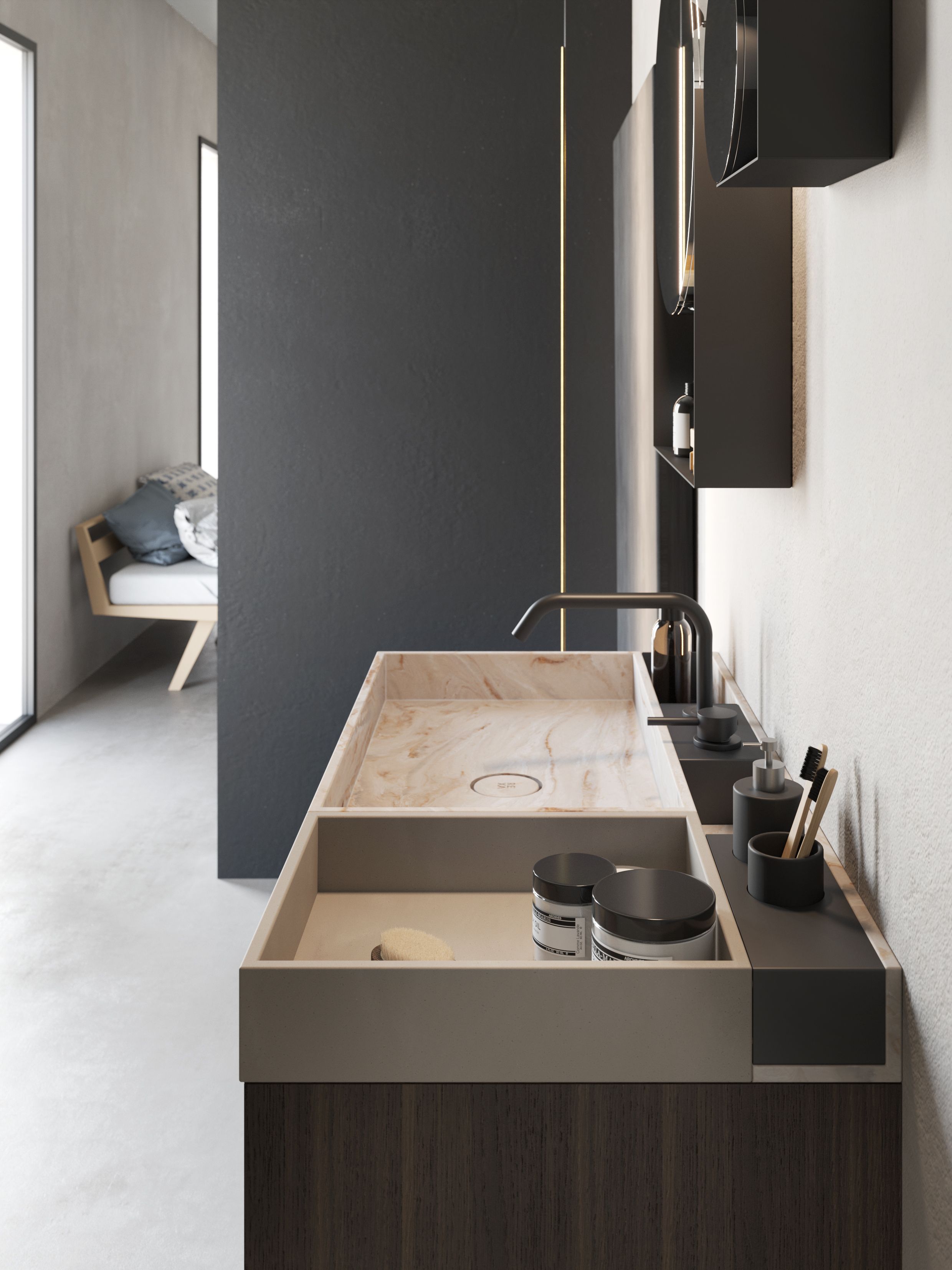 COMPACT LIVING | Countertop washbasin By Rexa Design design Monica Graffeo