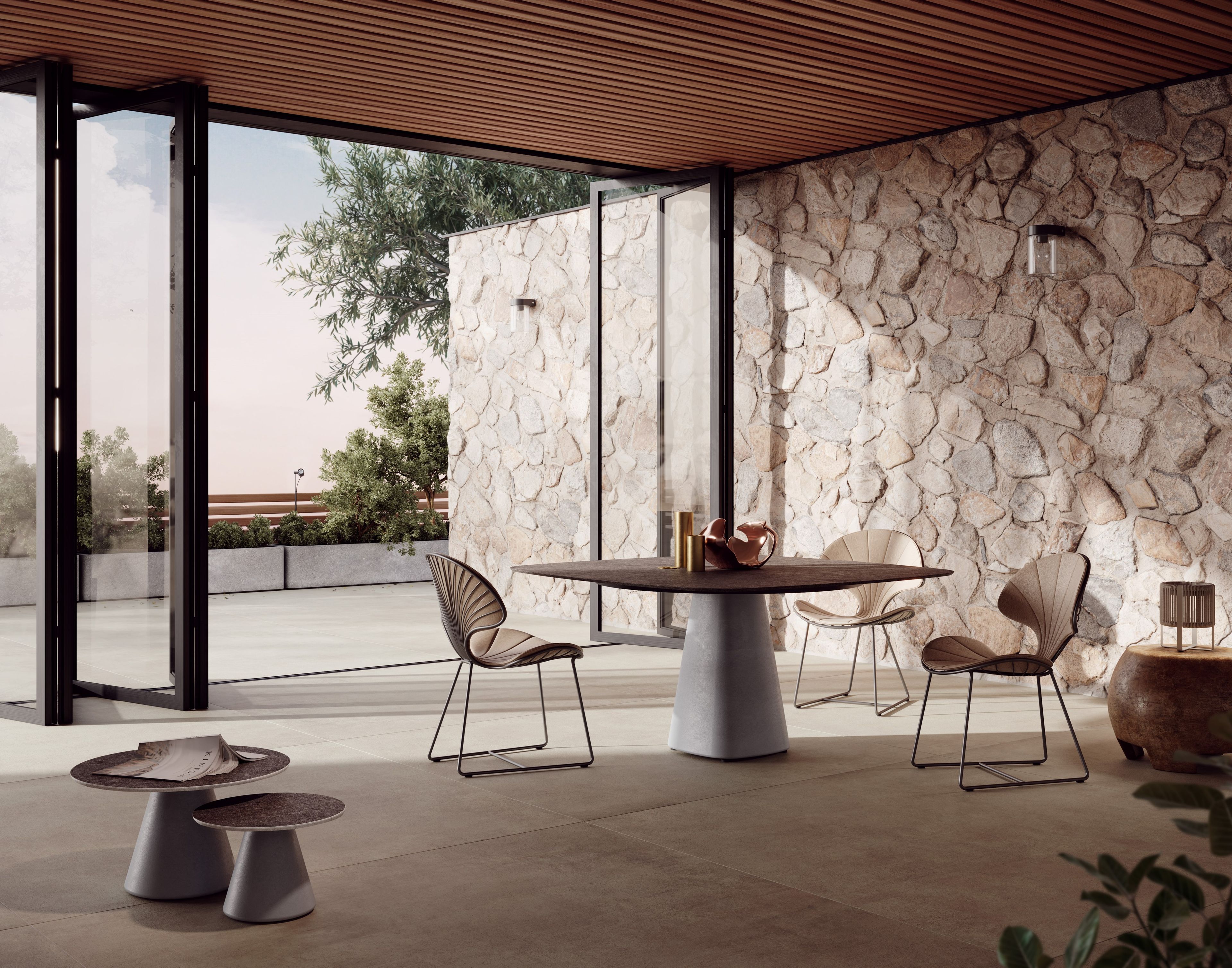 CONIX Round Ductal® garden side table By Royal Botania