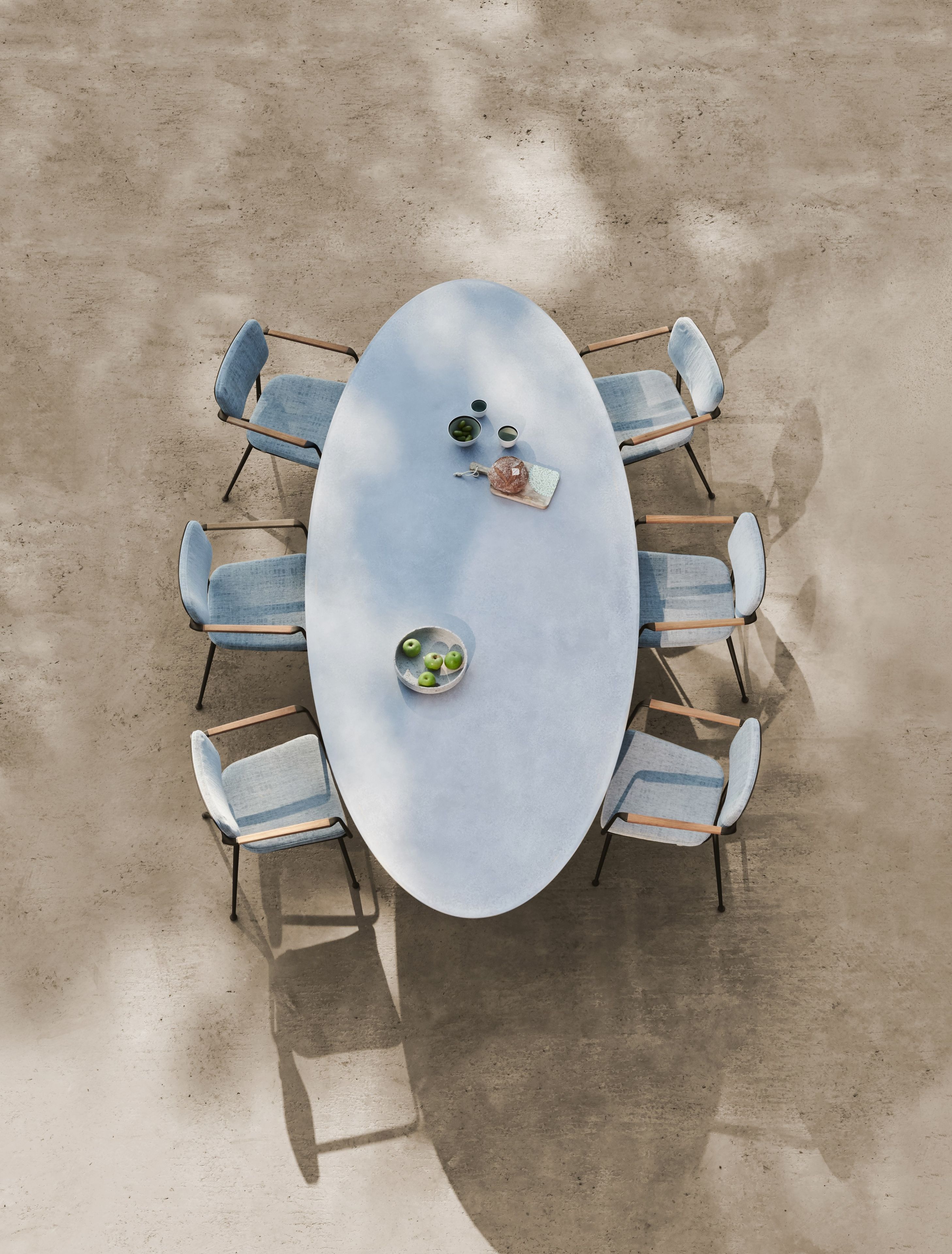 CONIX Oval Ductal® garden table By Royal Botania | design Kris Van Puyvelde