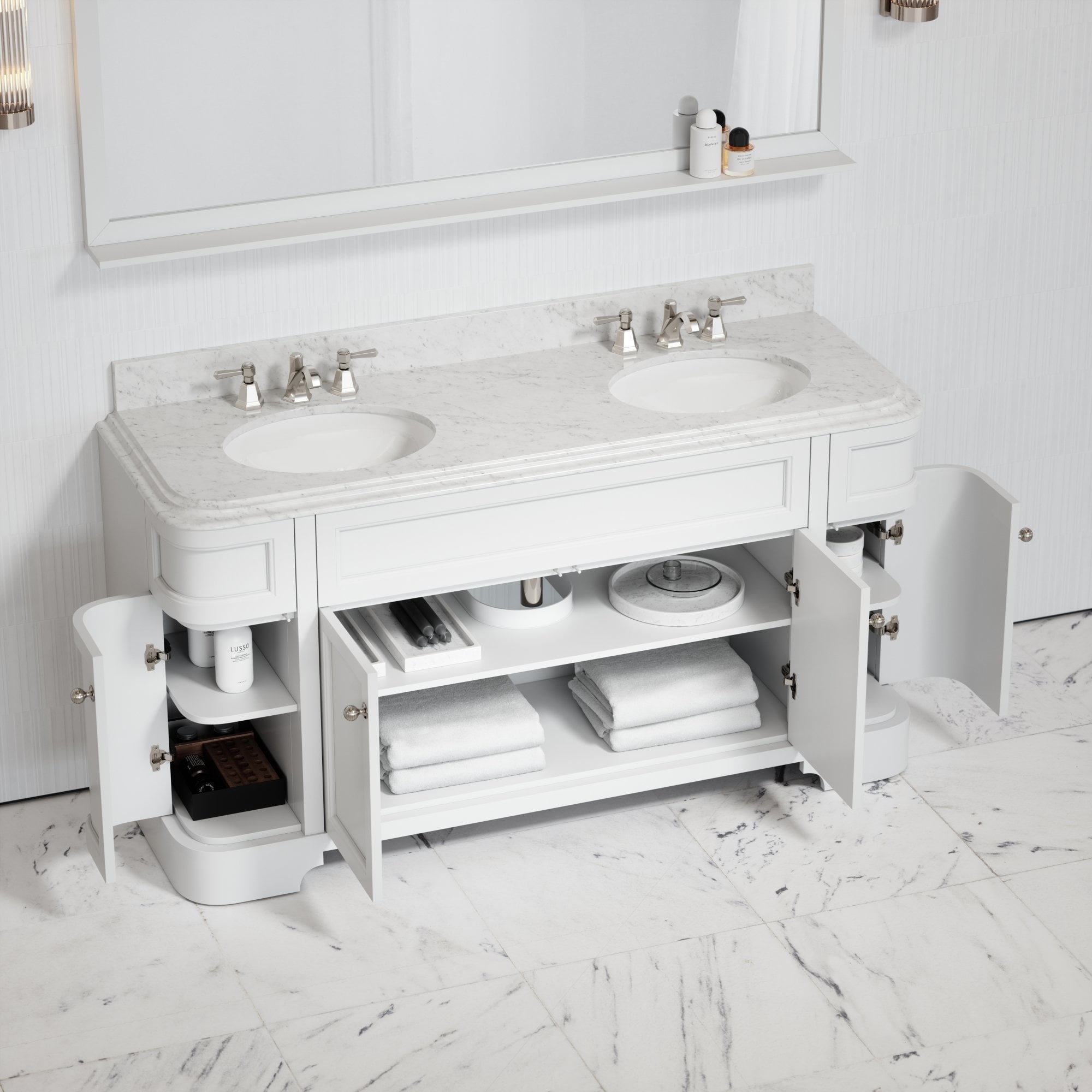 CONNAUGHT | Double vanity unit Floor-standing double wooden vanity unit ...