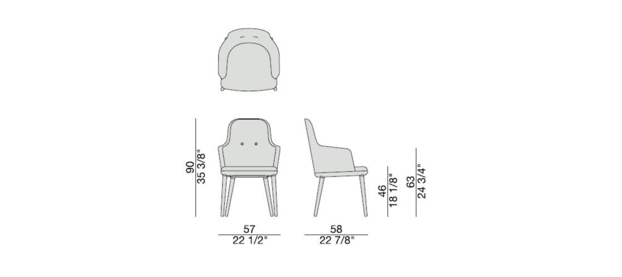CONNIE | Chair with armrests By Porada design Carlo Ballabio