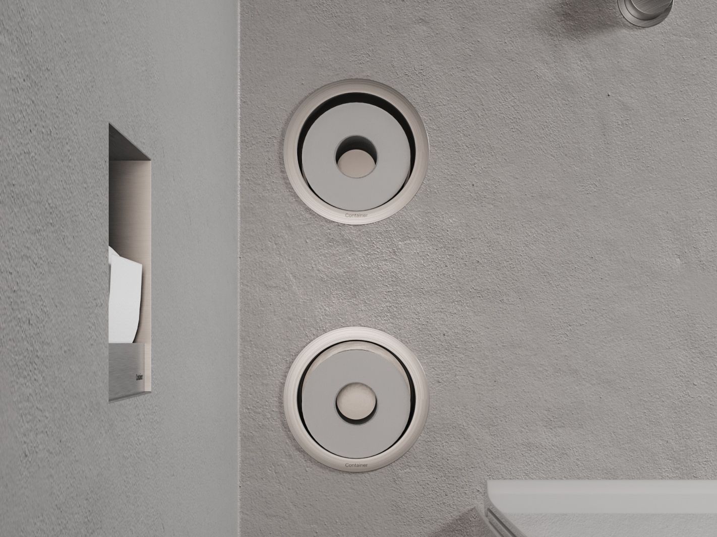 Built-in stainless steel toilet roll holder ROLL TCL-3 By ESS Easy Drain