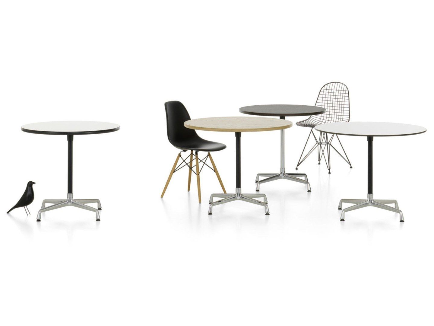 CONTRACT TABLE ROUND Round melamine table with star base By Vitra ...