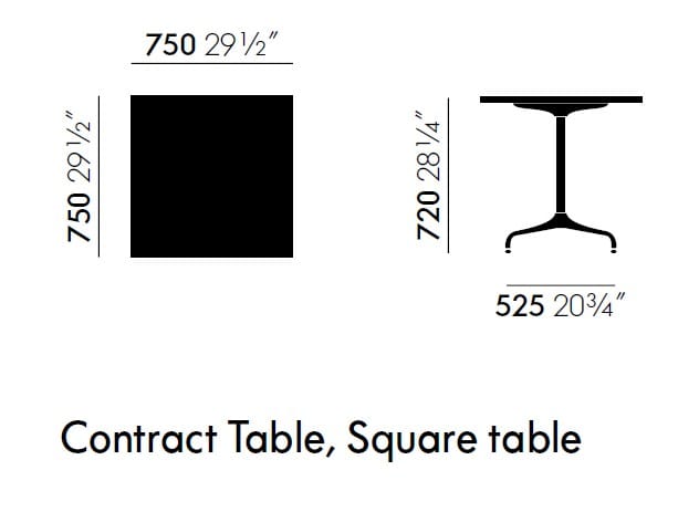 CONTRACT TABLE SQUARE Square contract table By Vitra | design Charles ...