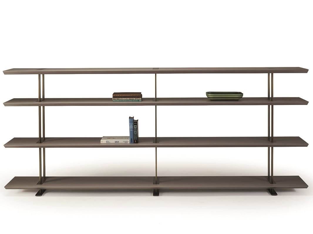 Freestanding double-sided wooden bookcase CORA By Promemoria design ...