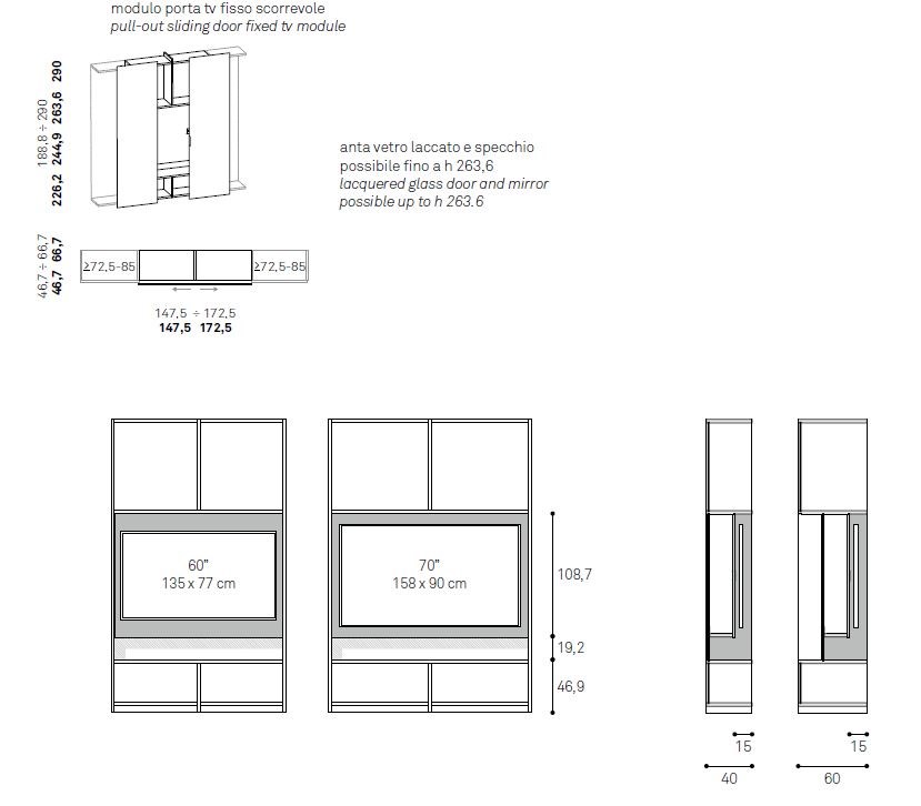 CORE | Wardrobe with built-in TV By Caccaro design R&S Caccaro