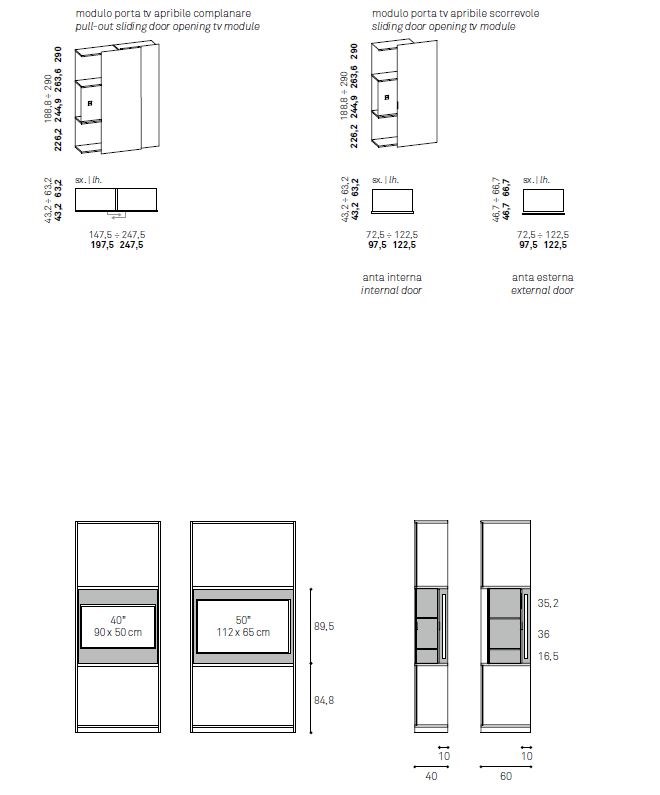 CORE | Wardrobe with built-in TV By Caccaro design R&S Caccaro