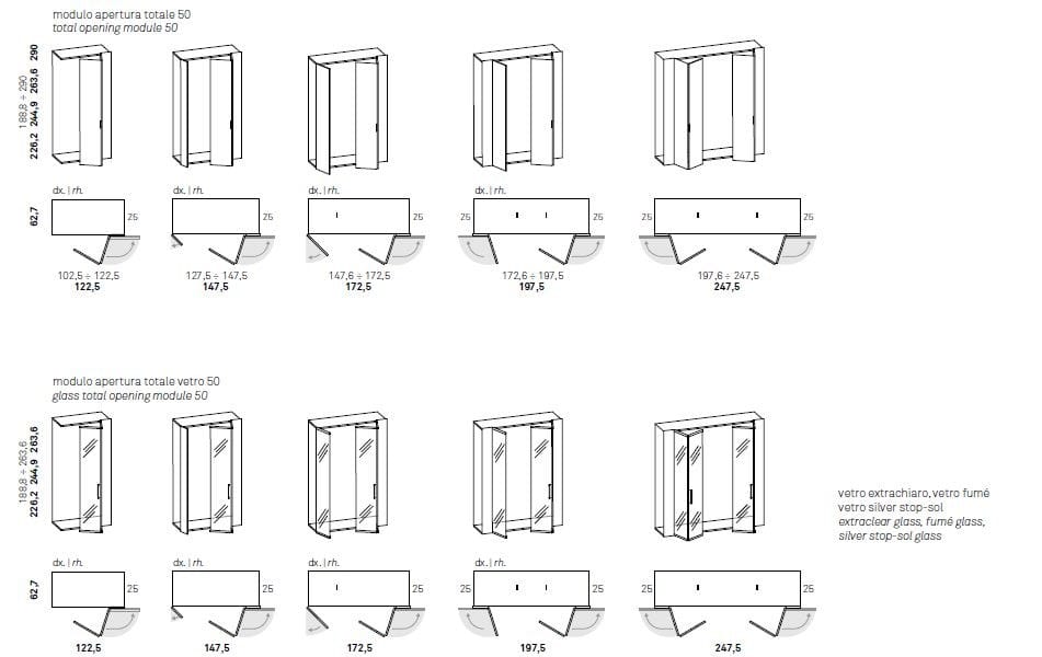 CORE | Wardrobe with folding doors By Caccaro design R&S Caccaro