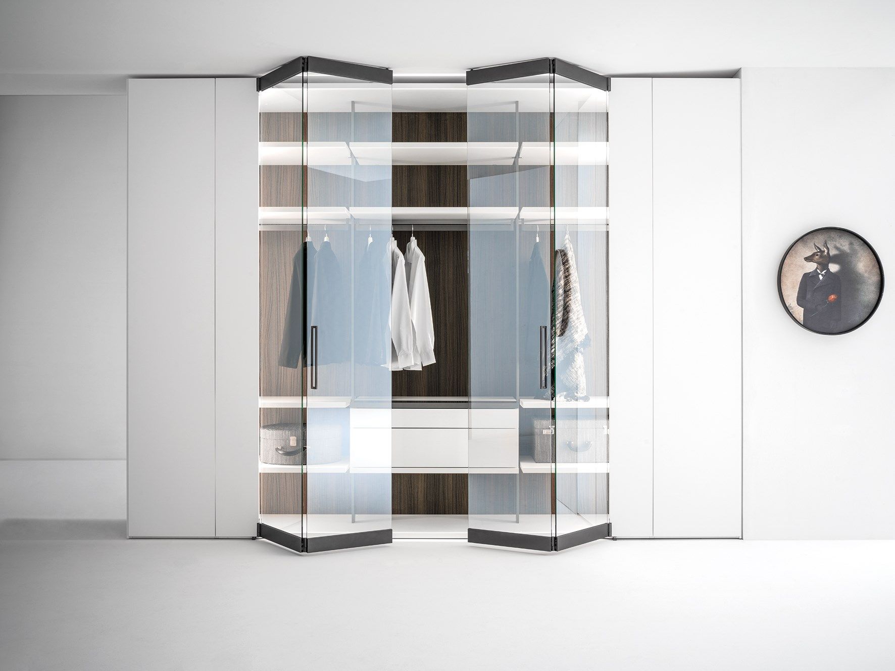 CORE | Wood and glass wardrobe By Caccaro