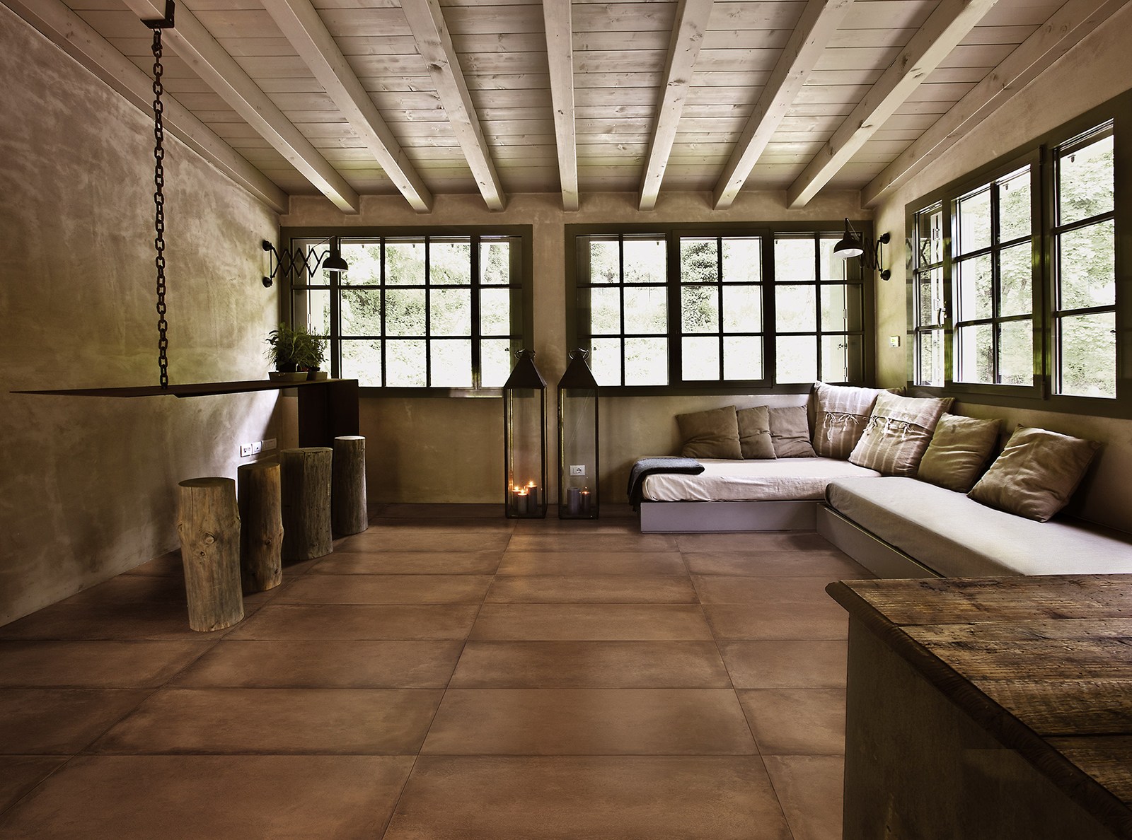 Full-body porcelain stoneware wall/floor tiles with terracotta effect ...