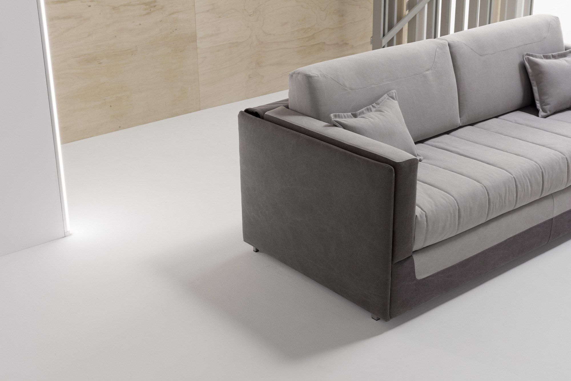 COUPÈ Upholstered 3 seater fabric sofa bed with removable cover By ...