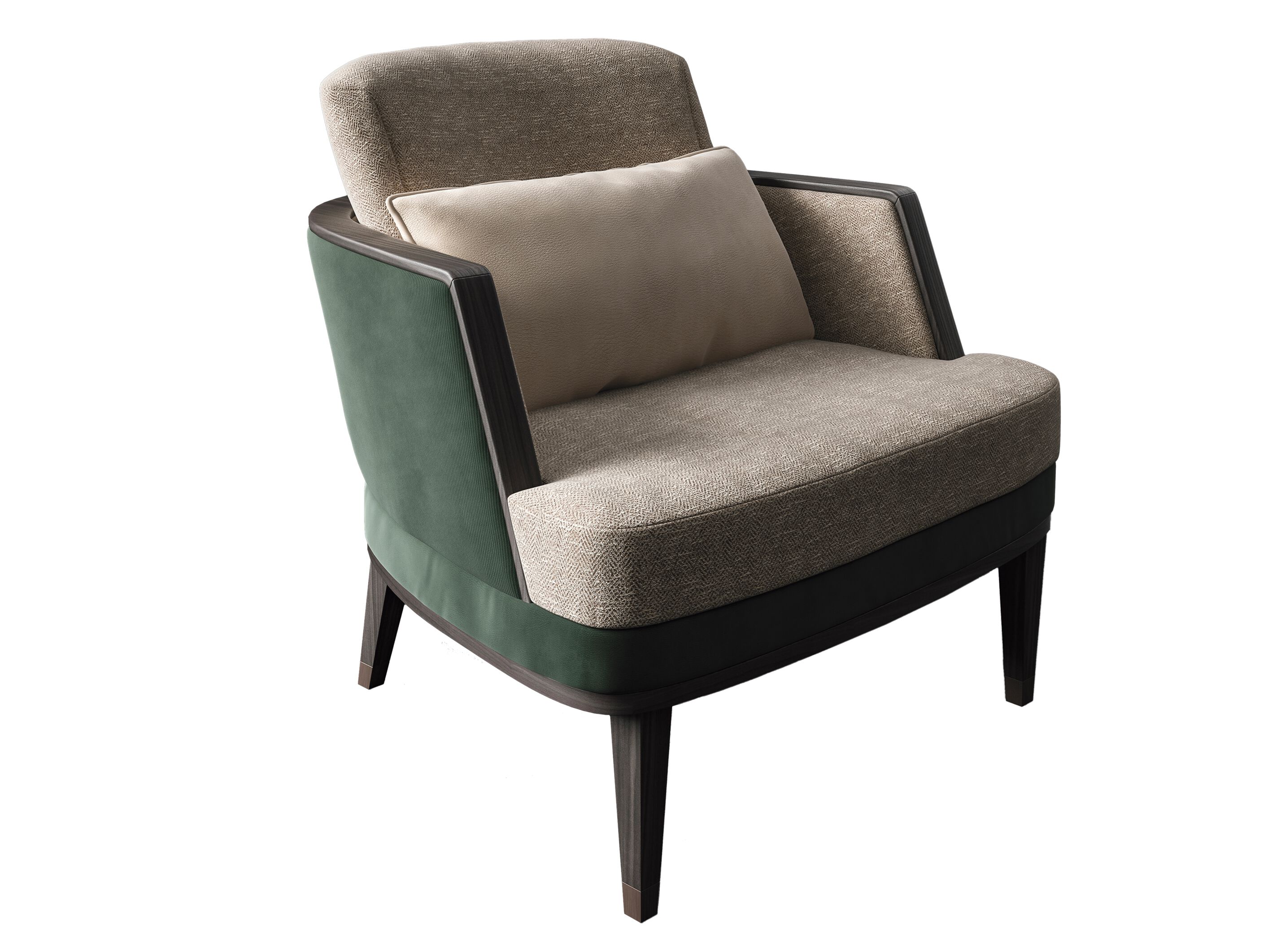 DRAGONFLY Leather and fabric armchair with armrests By CPRN HOMOOD ...