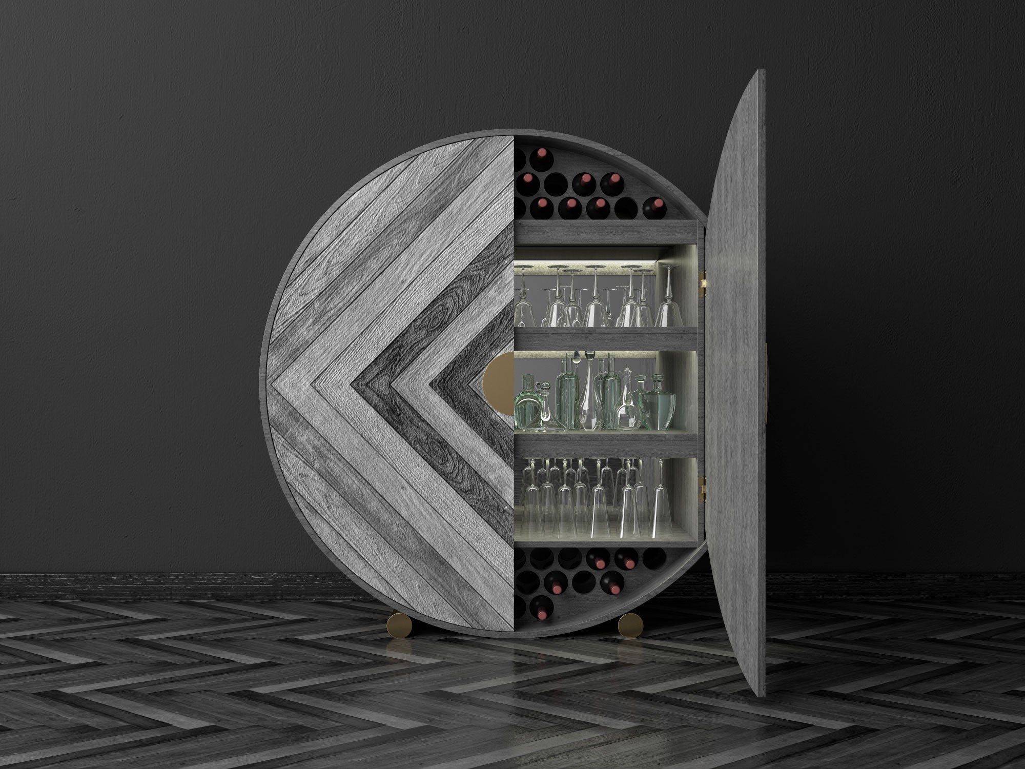 CRESCENT | Bar cabinet Crescent Collection By Prieto Studio