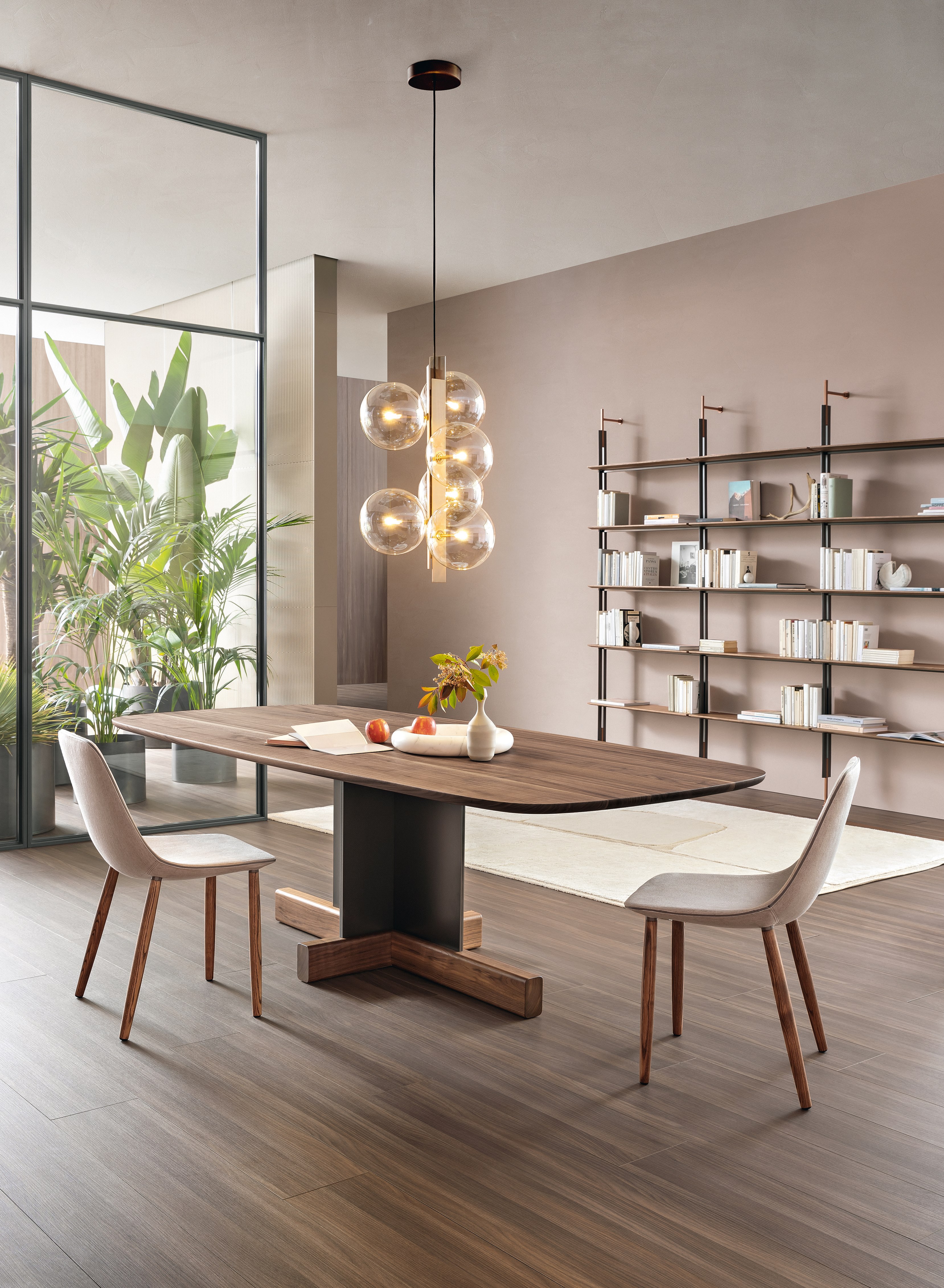 Rectangular wooden or ceramic table CROSS By Bonaldo design Alain Gilles