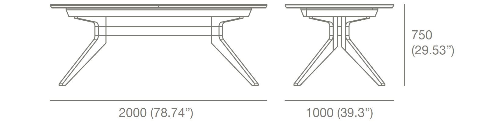 CROSS Rectangular walnut table By Case | design Matthew Hilton