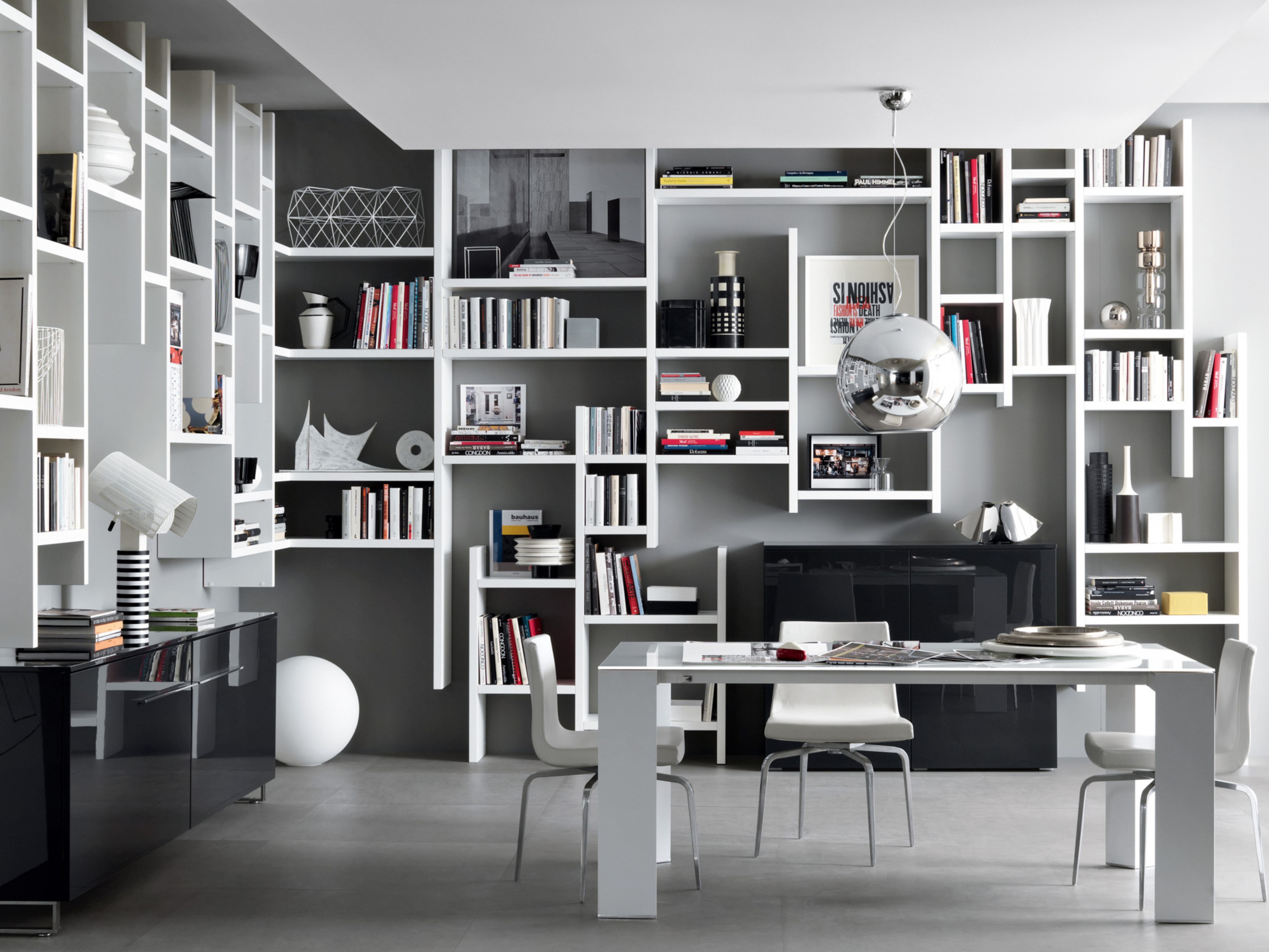 Scaffale pensile ad angolo laccato CROSSING | Scaffale - MisuraEmme ...