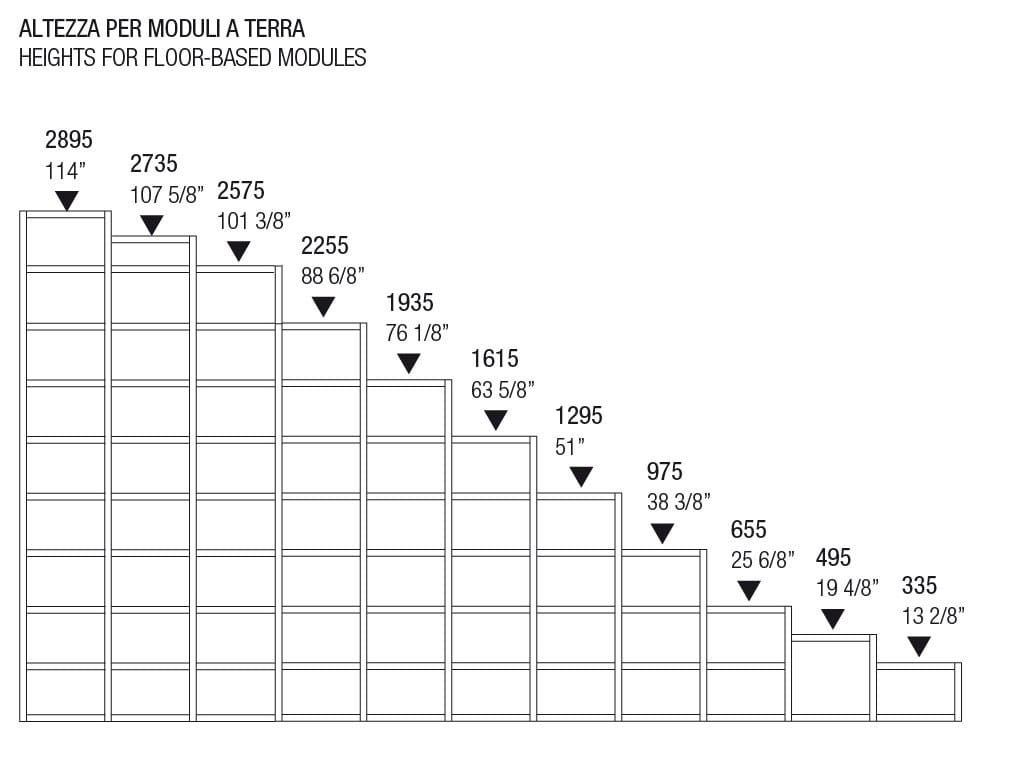 CROSSING | Wall-mounted storage wall By MisuraEmme design Mauro Lipparini