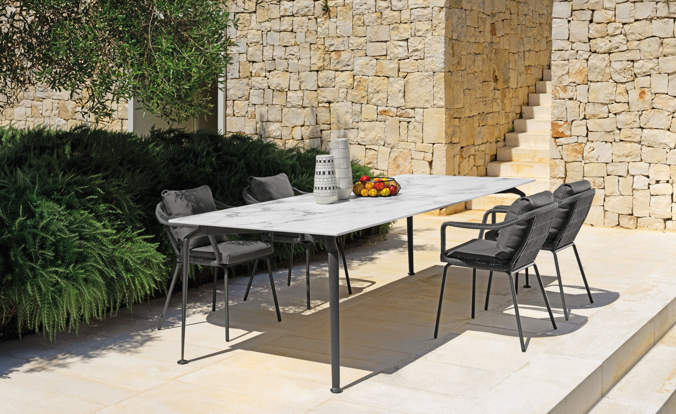 CRUISE ALU | Rectangular table Porcelain stoneware garden table By ...