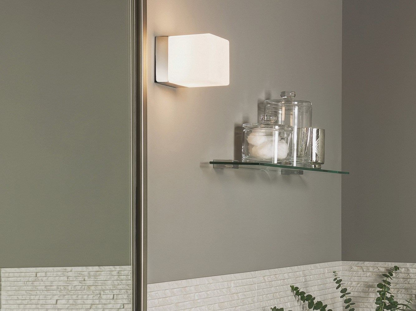 CUBE | Wall light Glass and steel wall light for bathroom By Astro Lighting