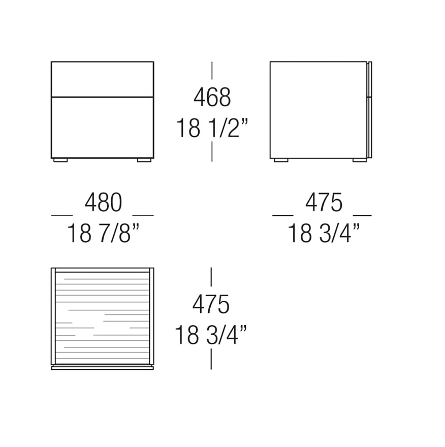 CUBE Rectangular wooden bedside table By MisuraEmme