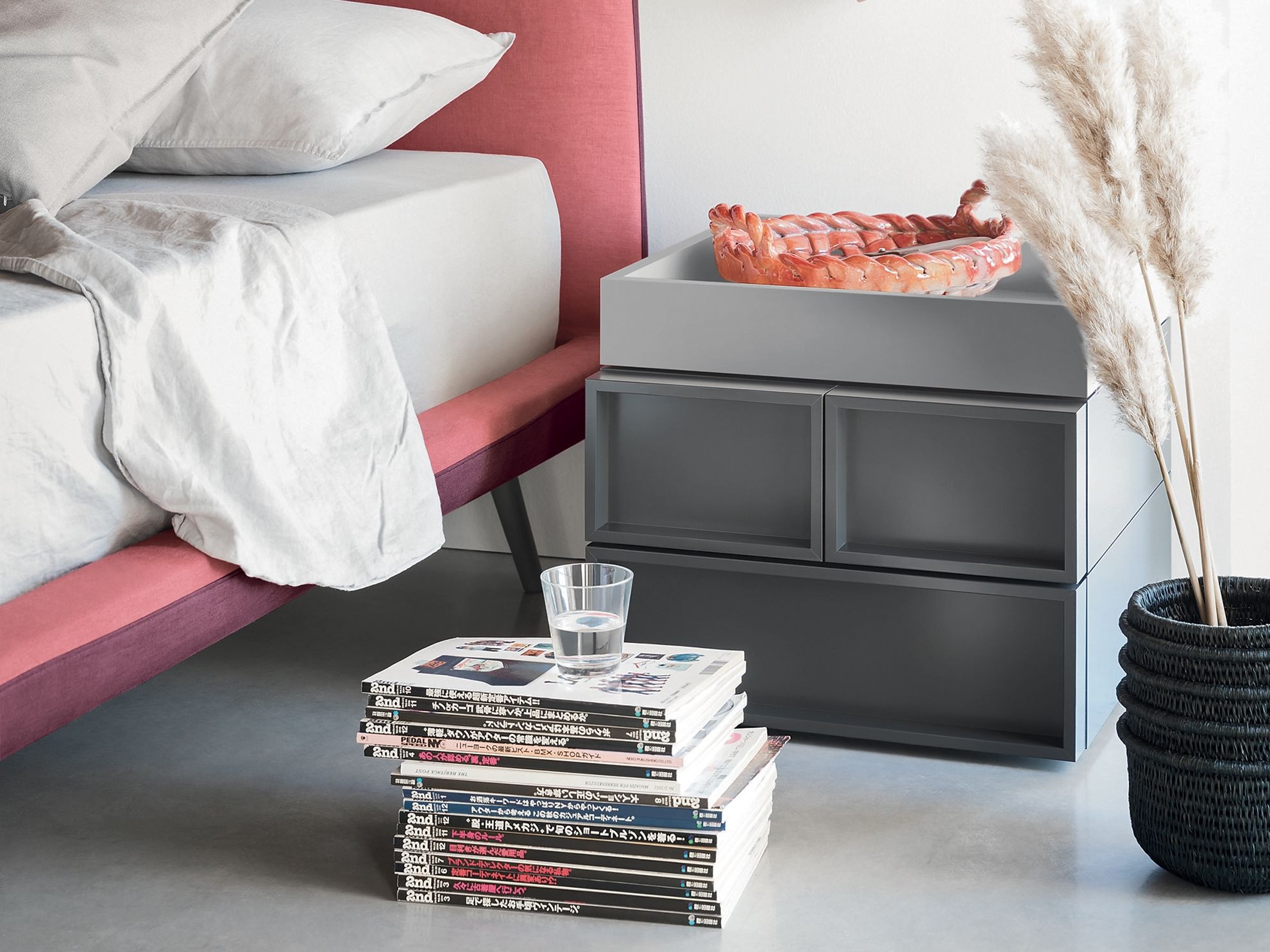 Bedside table with drawers CUBE SYSTEM | Bedside table Cube Collection ...