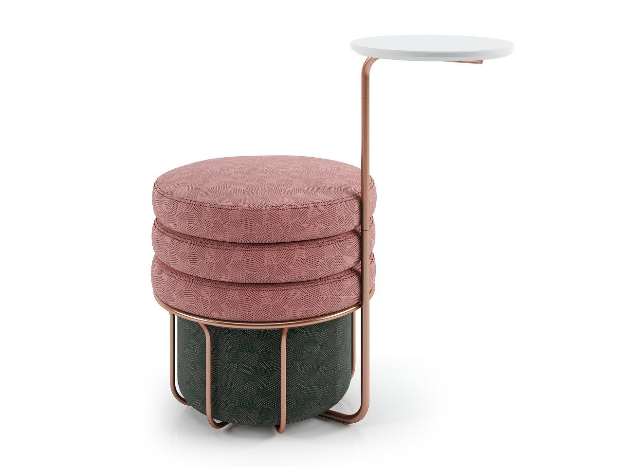 CUP CAGE Round fabric pouf By Cider Edition | design Désormeaux/Carrette