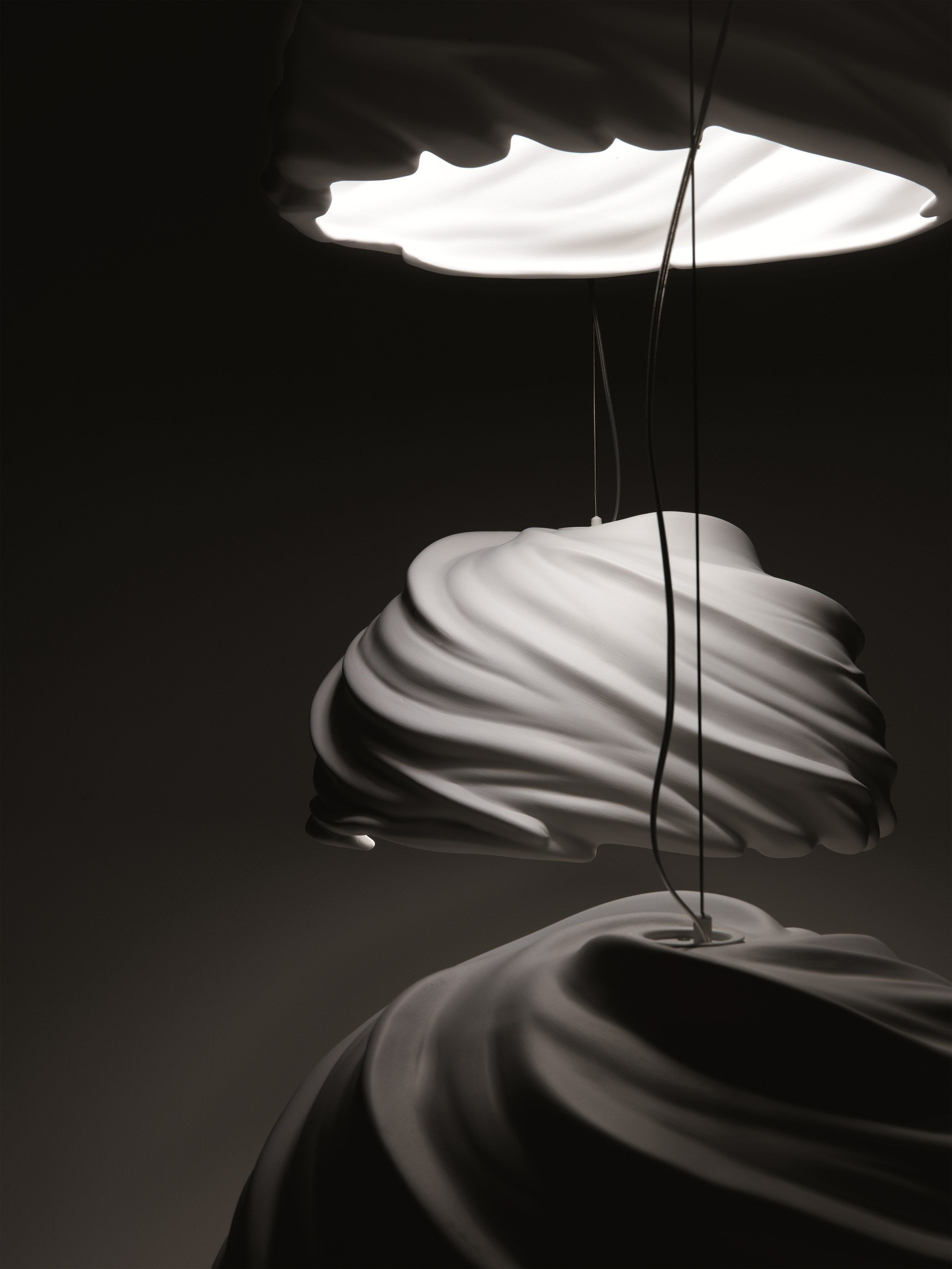 LED direct light ceramic pendant lamp CYCLONE By Fabbian design Bartek ...