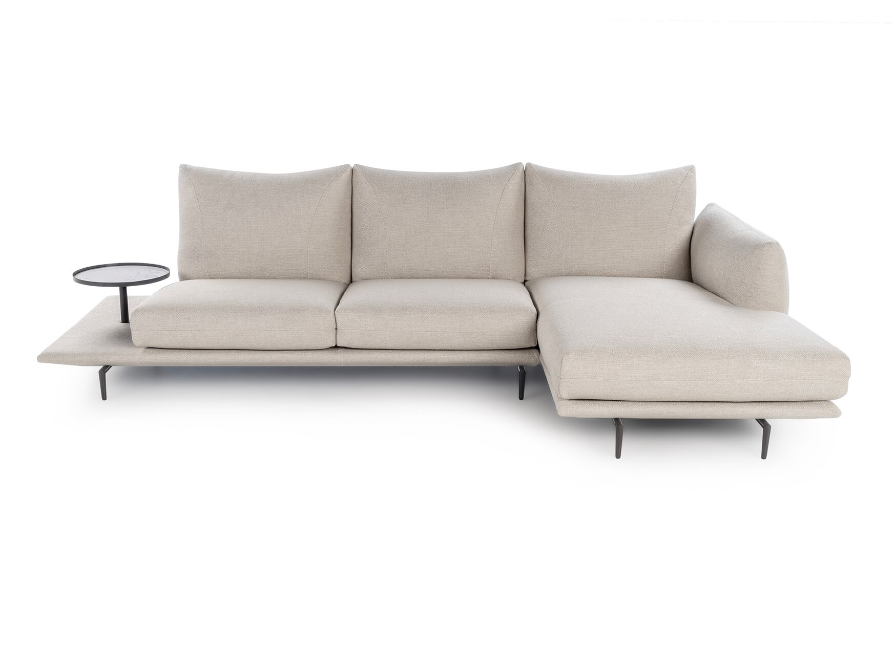 DRAGÉES Modular fabric sofa with chaise longue By Calia Italia