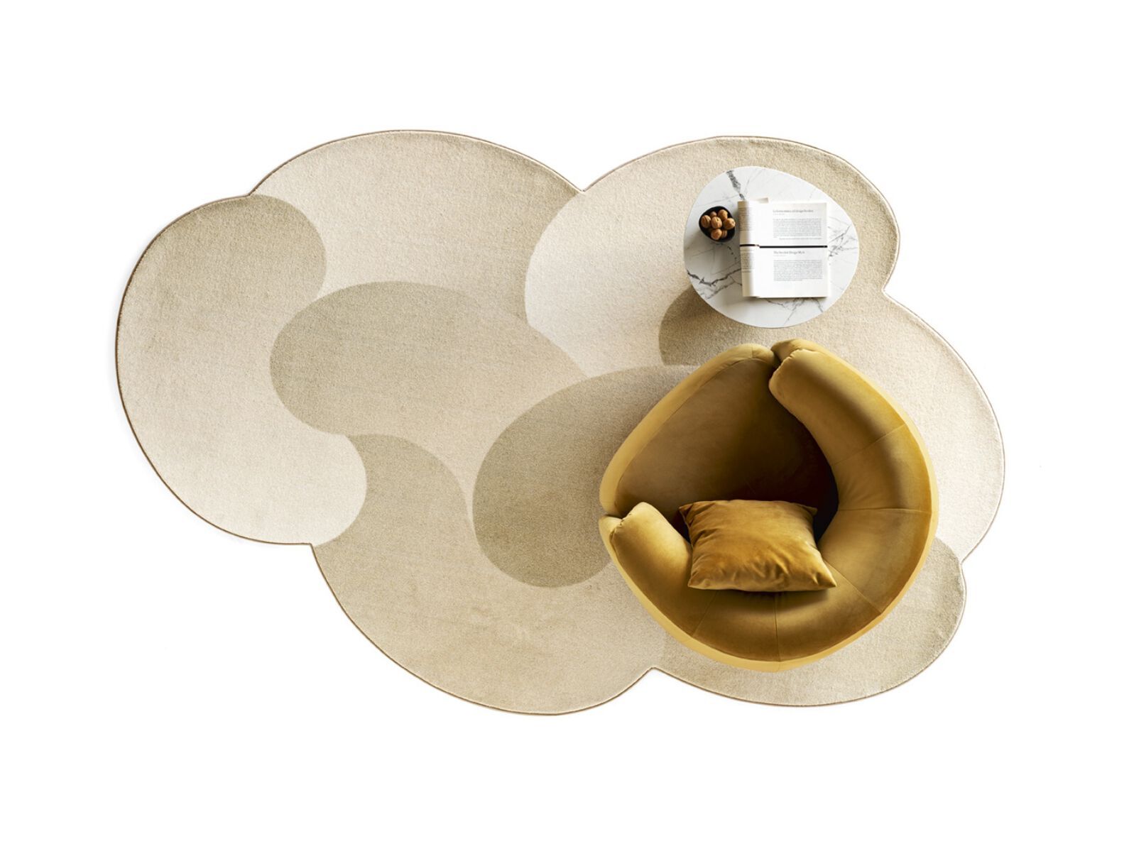 CURVED Long pile polyamide rug By Calligaris