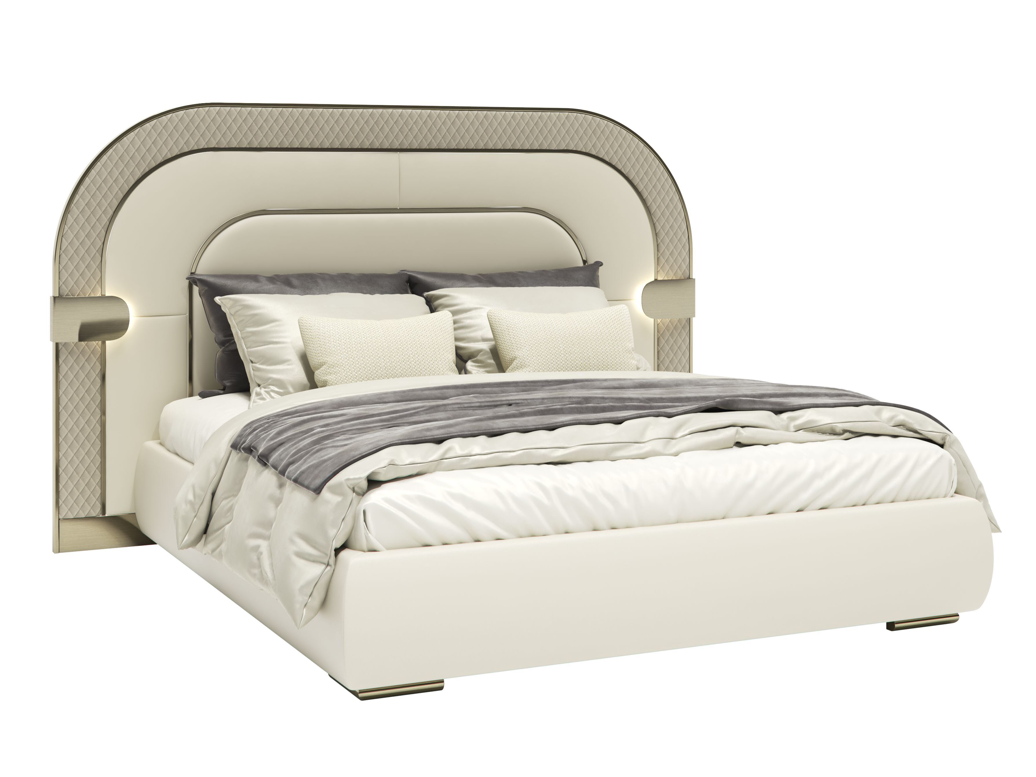 EDEN Upholstered double bed with integrated lighting By Capital ...