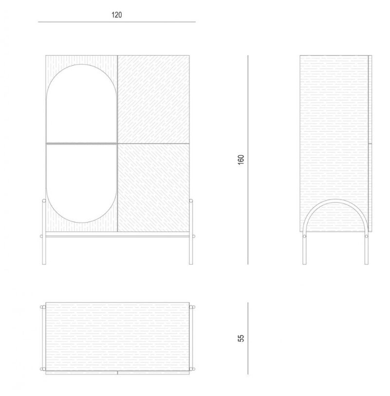 IDENTITY Wooden highboard with doors and drawers By Carpanese Home