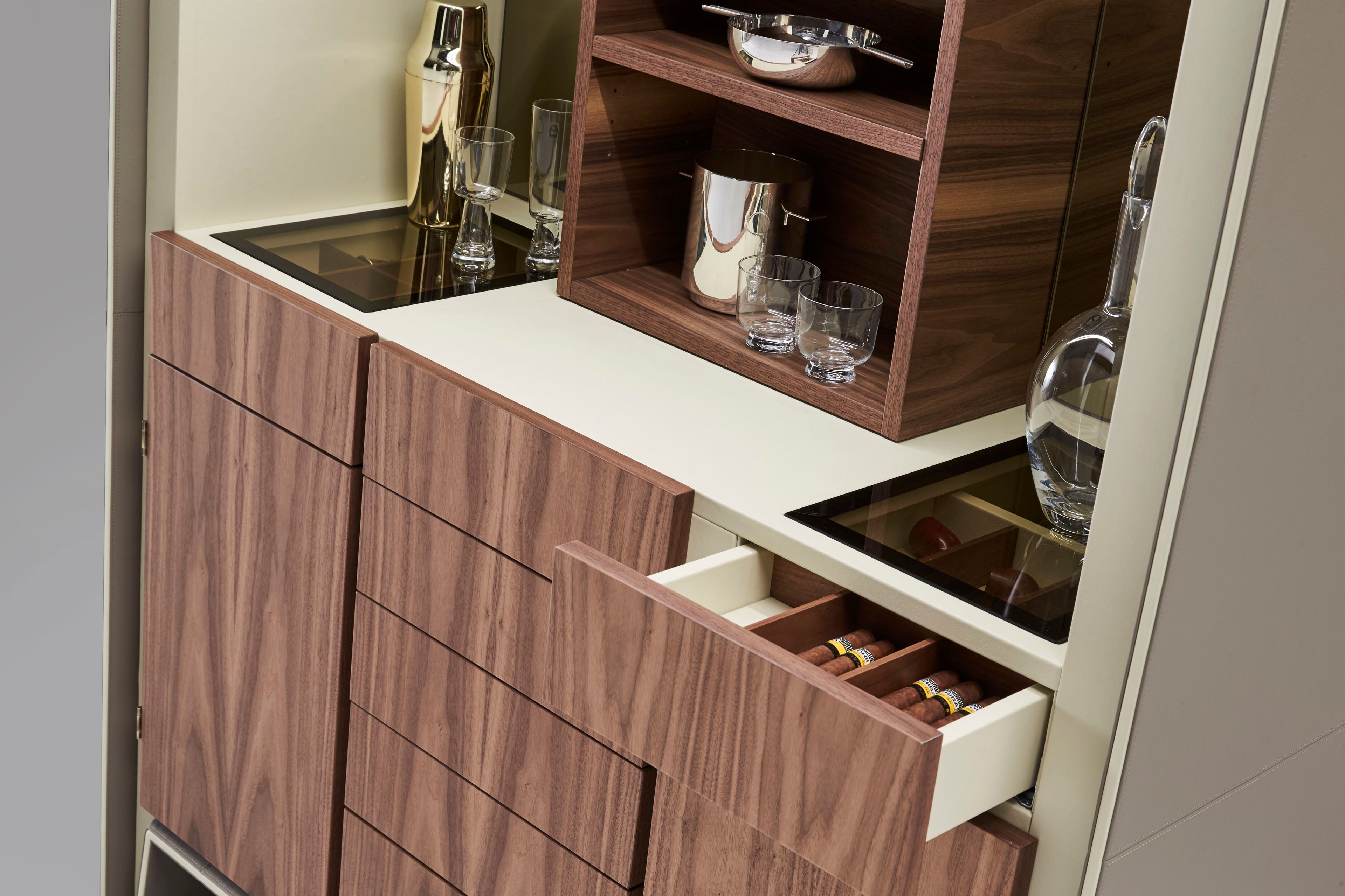 ARSENALE Leather covered wooden bar cabinet By Casa Covre | design ...