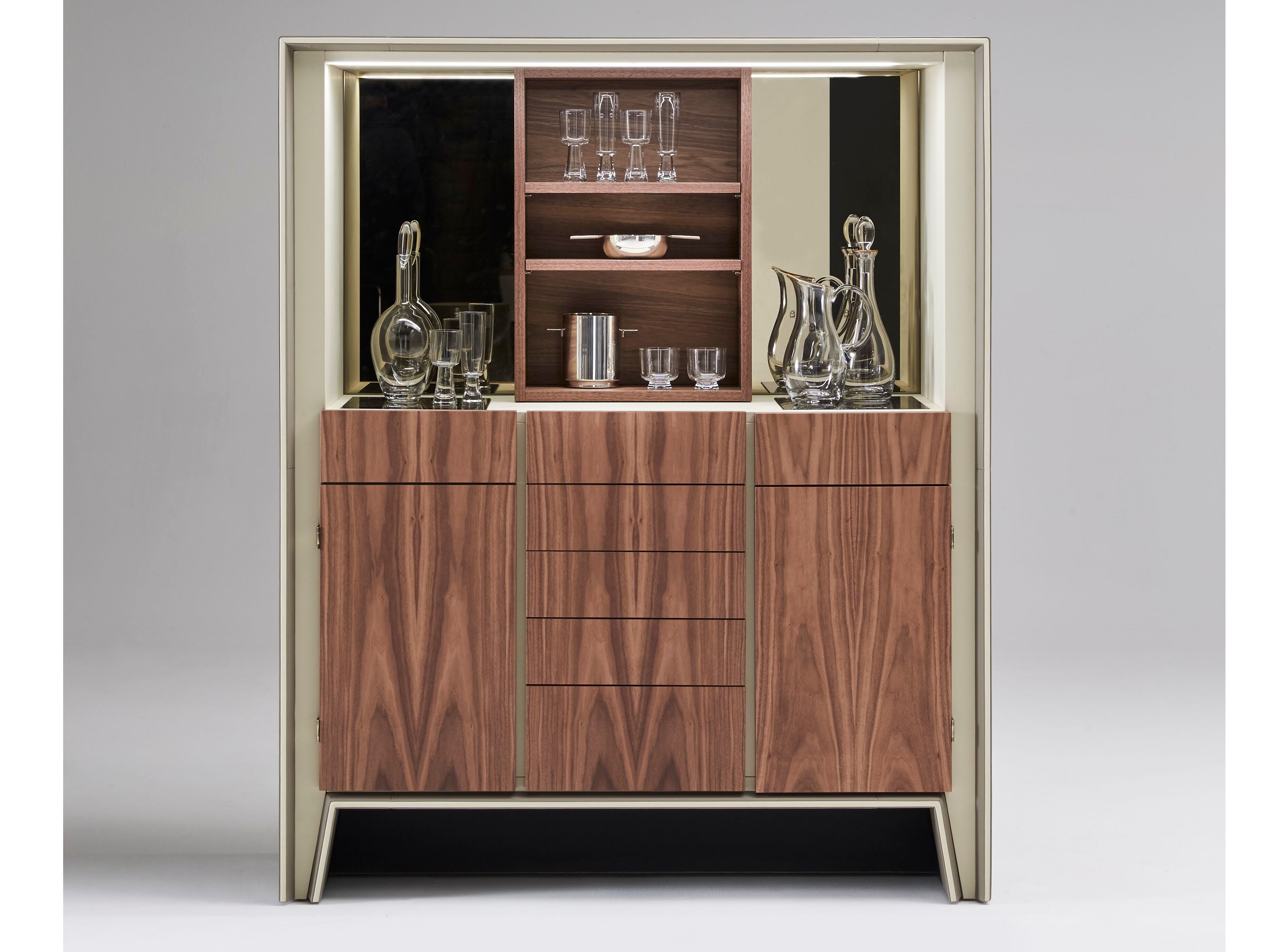 ARSENALE Leather covered wooden bar cabinet By Casa Covre | design ...