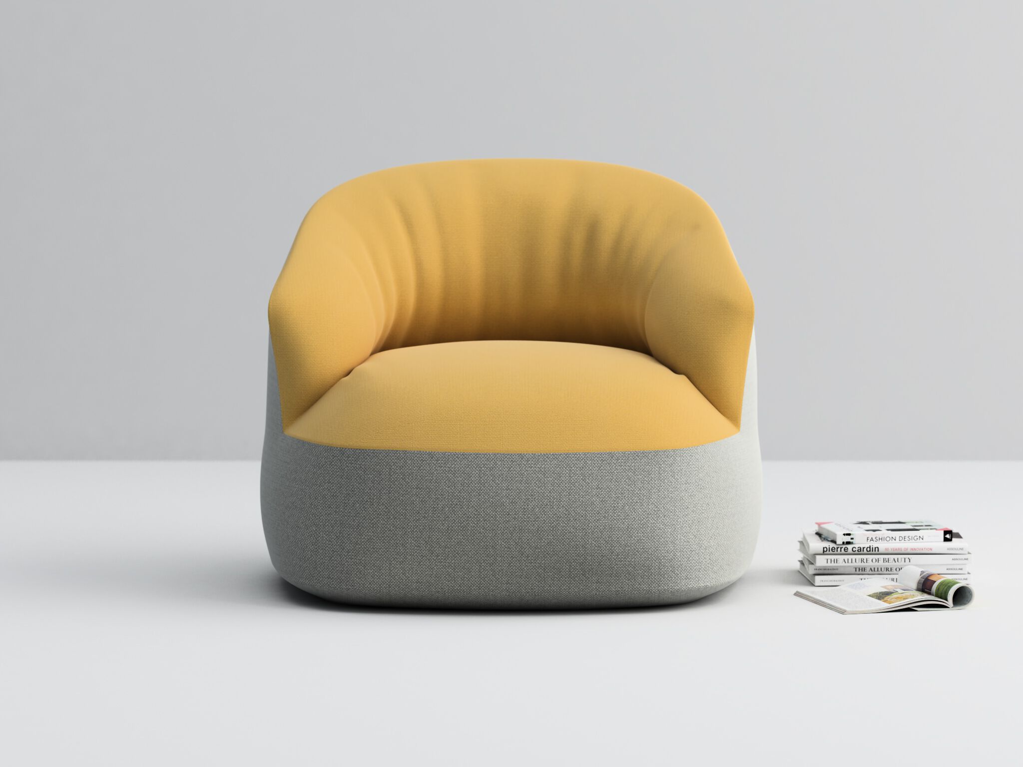 EDITH BICOLOR Swivel armchair in fabric or leather By Casamania & Horm