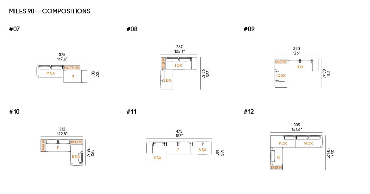 MILES Sectional sofa with removable cover By Casamania & Horm