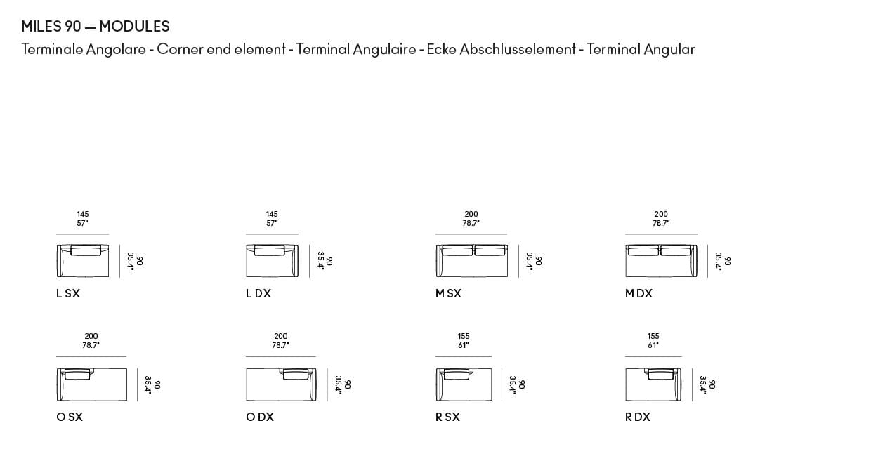 MILES Sectional sofa with removable cover By Casamania & Horm