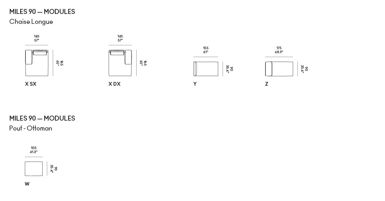 MILES Sectional sofa with removable cover By Casamania & Horm