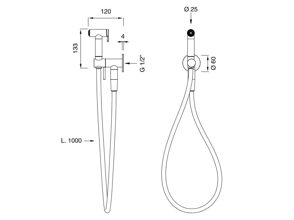 FREE IDEAS 282 Stainless steel toilet-jet handspray By Ceadesign