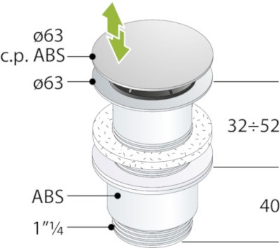 CLICKER ABS 4230.310.5 Válvula de desagüe de ABS By OMP