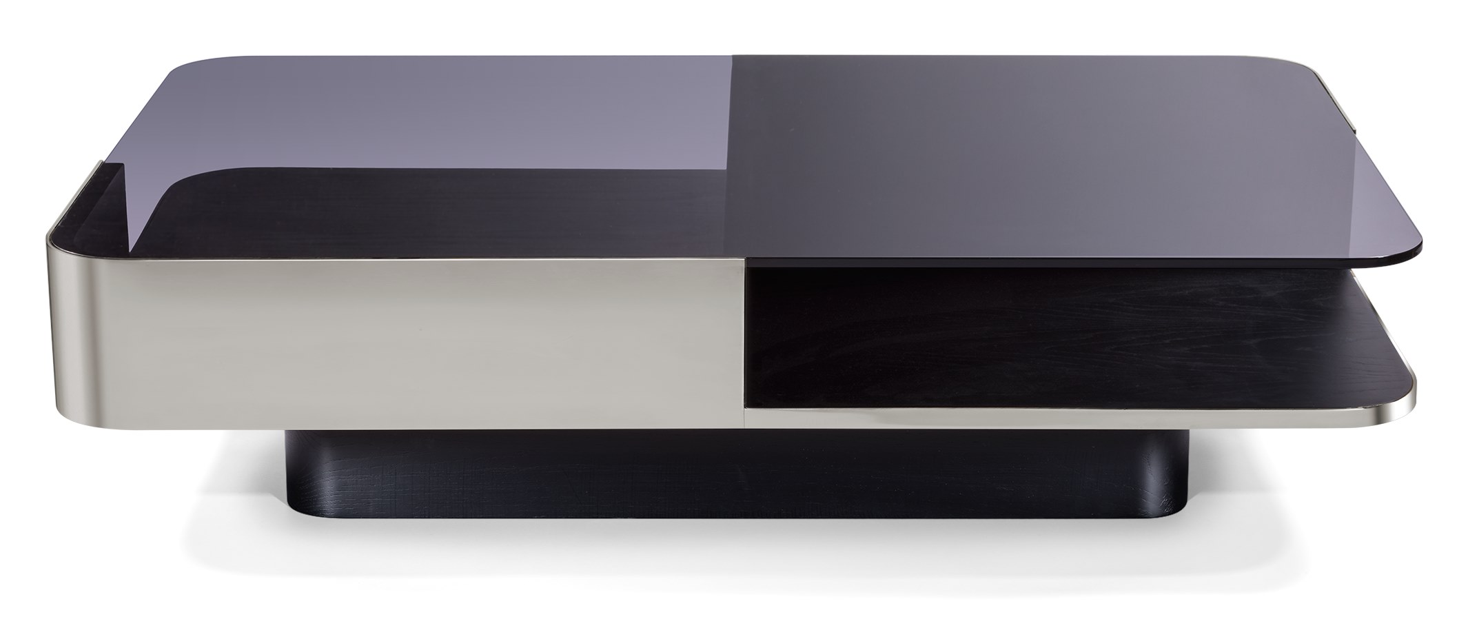 Coffee table for living room 70s style rectangular wood and glass ...