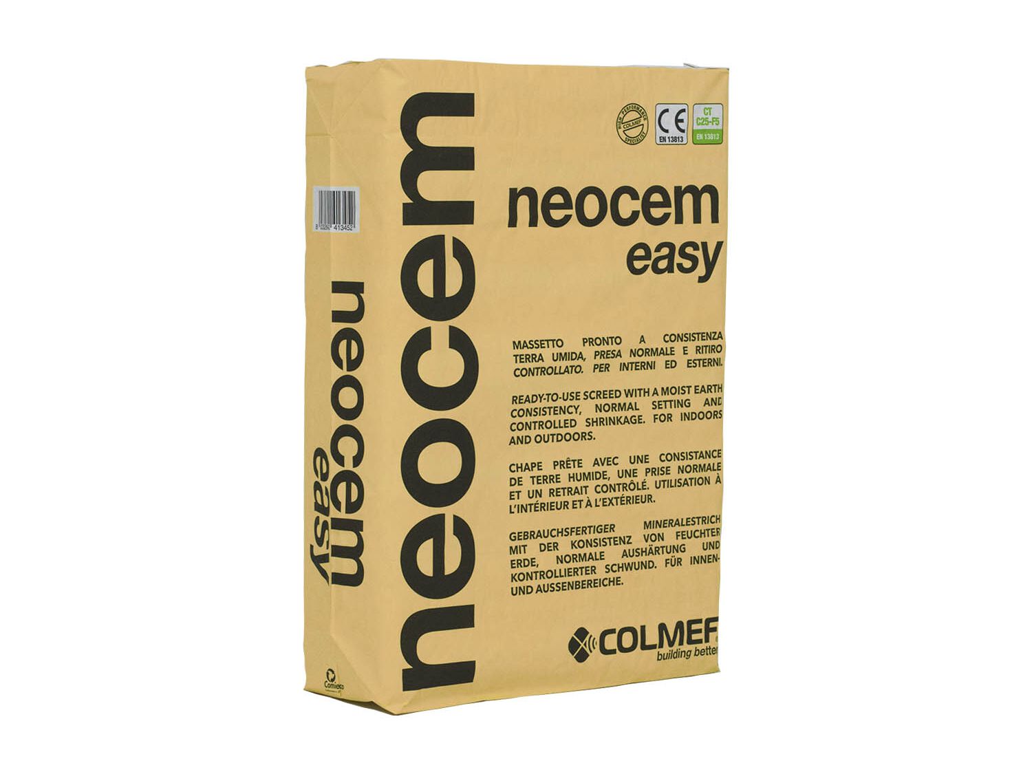 NEOCEM EASY Screed and base layer for flooring By Colmef