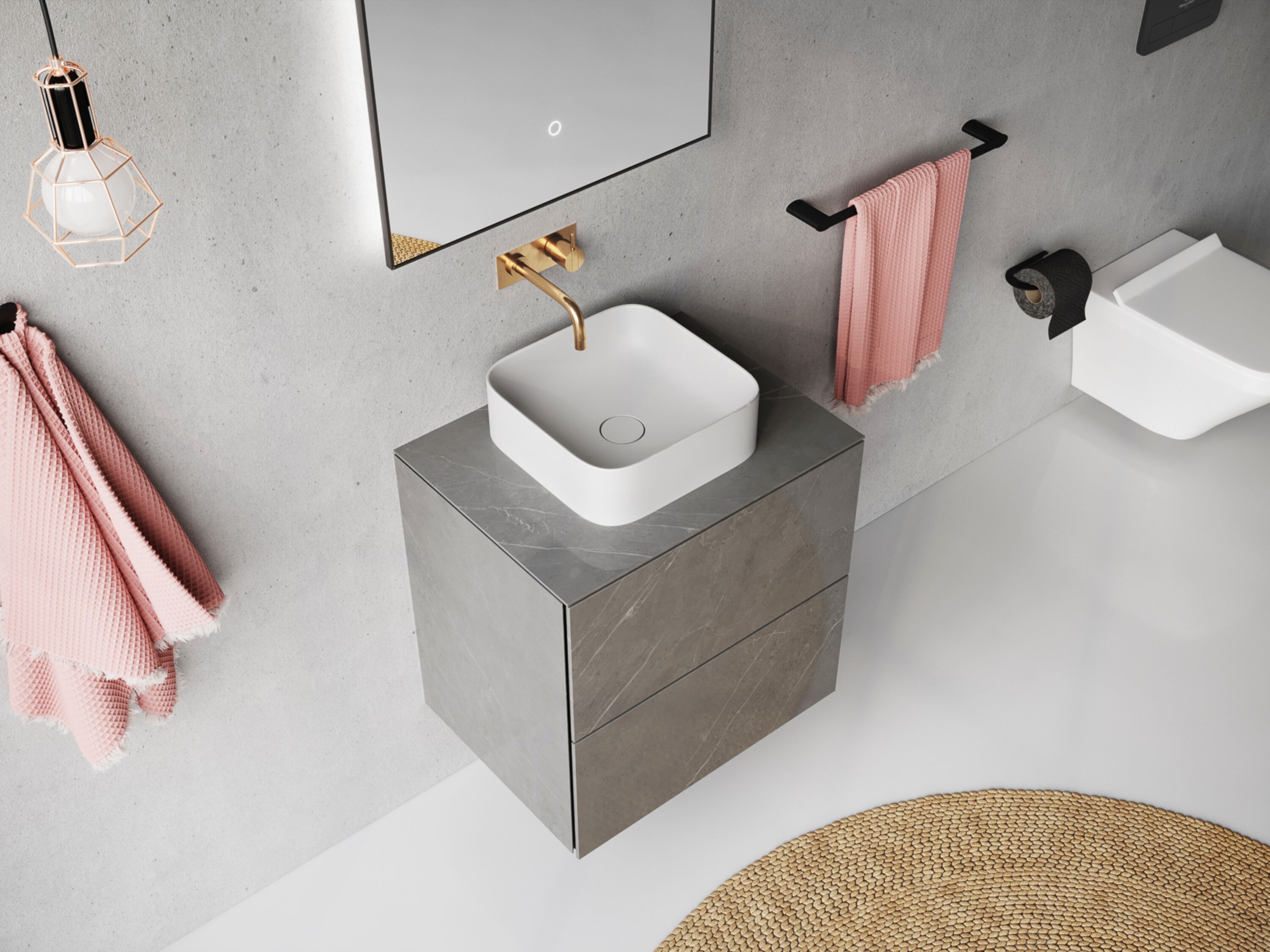 SKAGEN Sectional ceramic vanity unit with drawers By Copenhagen Bath