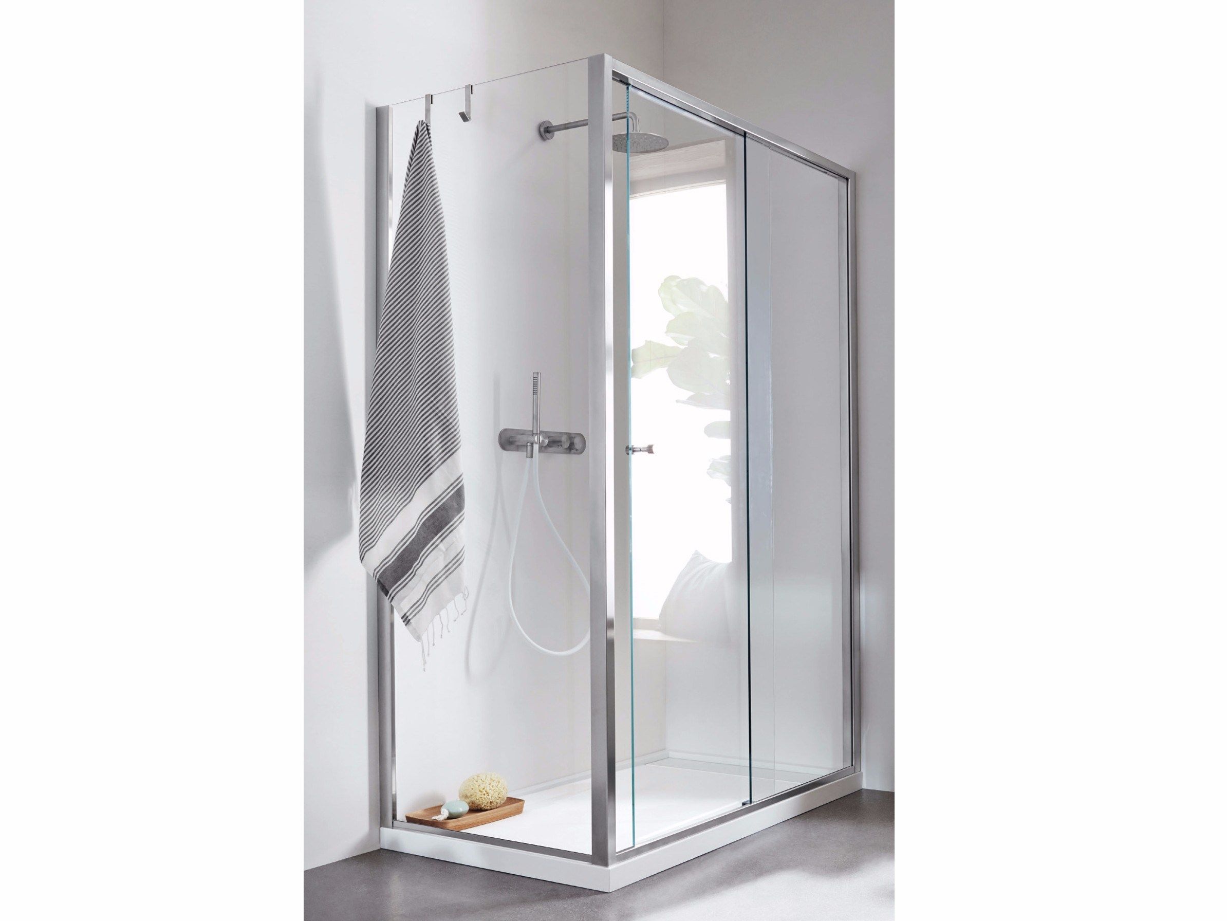 Corner Shower Enclosure - Sliding door Corner Shower Enclosure with ...