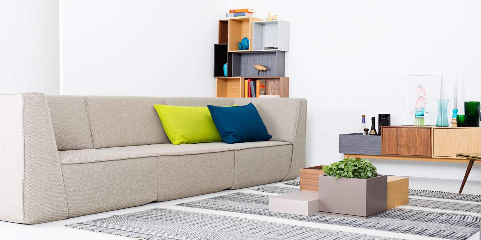 CUBIT Modular 3 seater fabric sofa By Cubit by Mymito