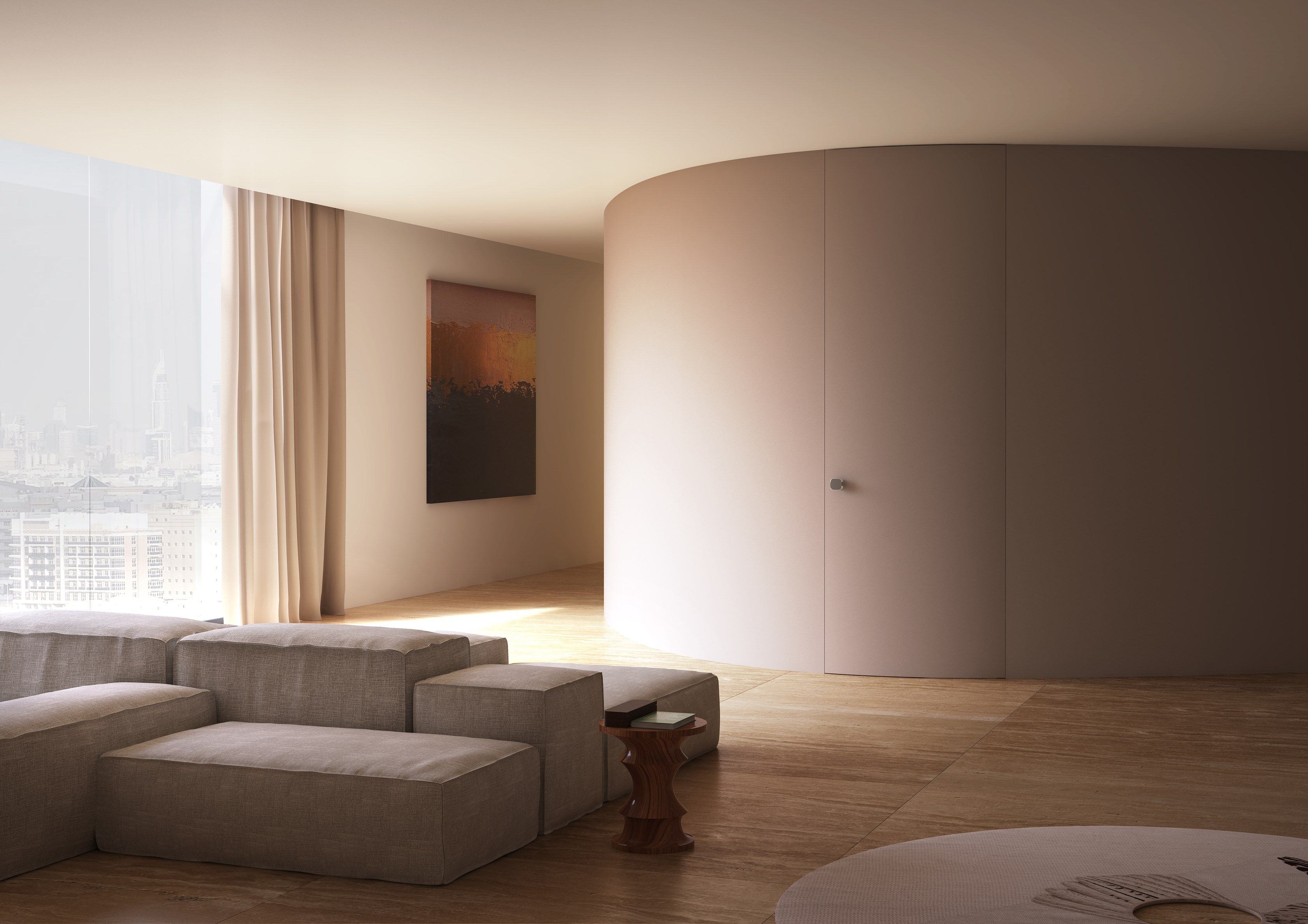 Curved Hinged Door Flush-fitting curved door By Linvisibile