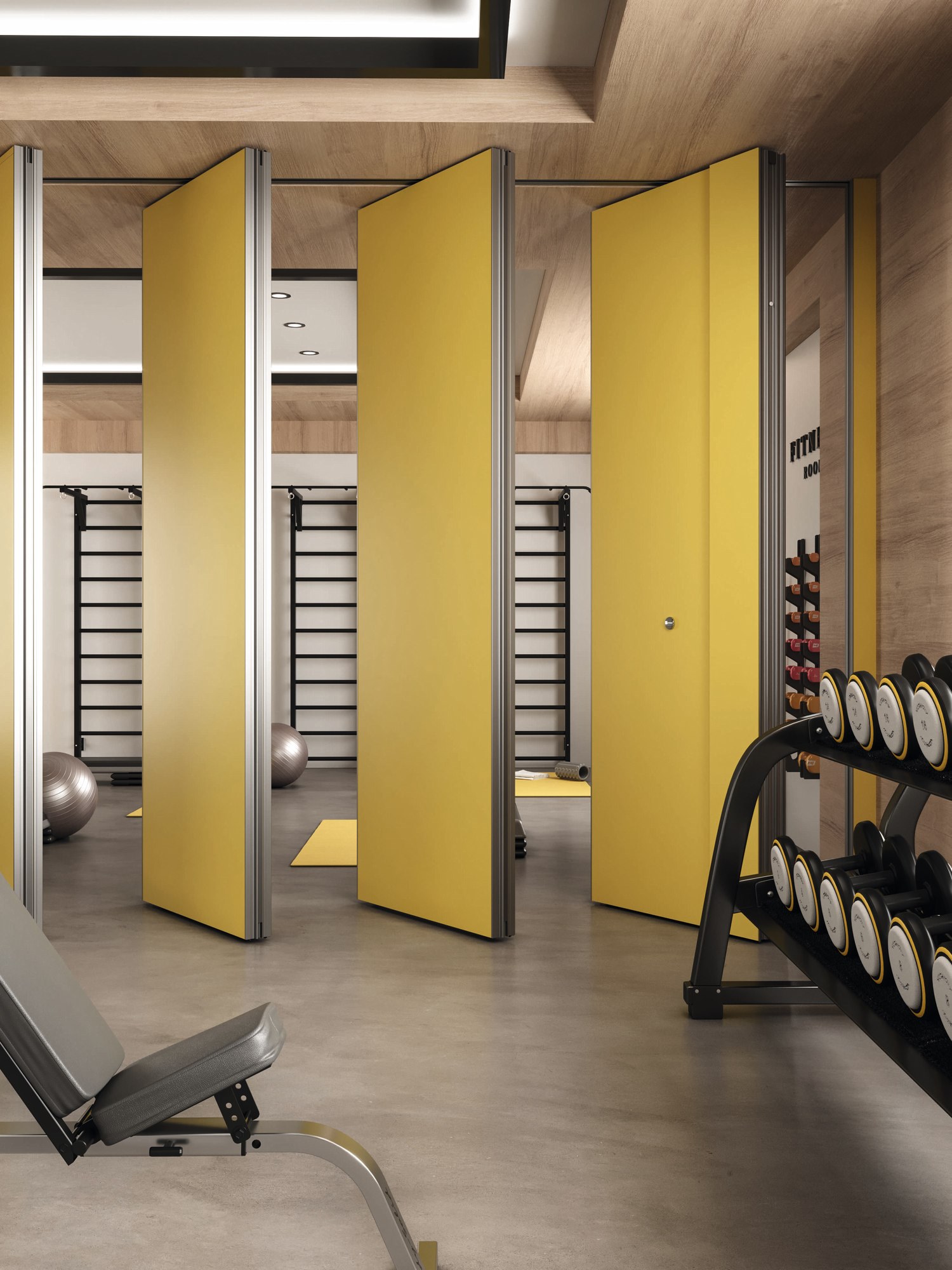 D100 Pivot wall with mirrors By Estfeller Pareti
